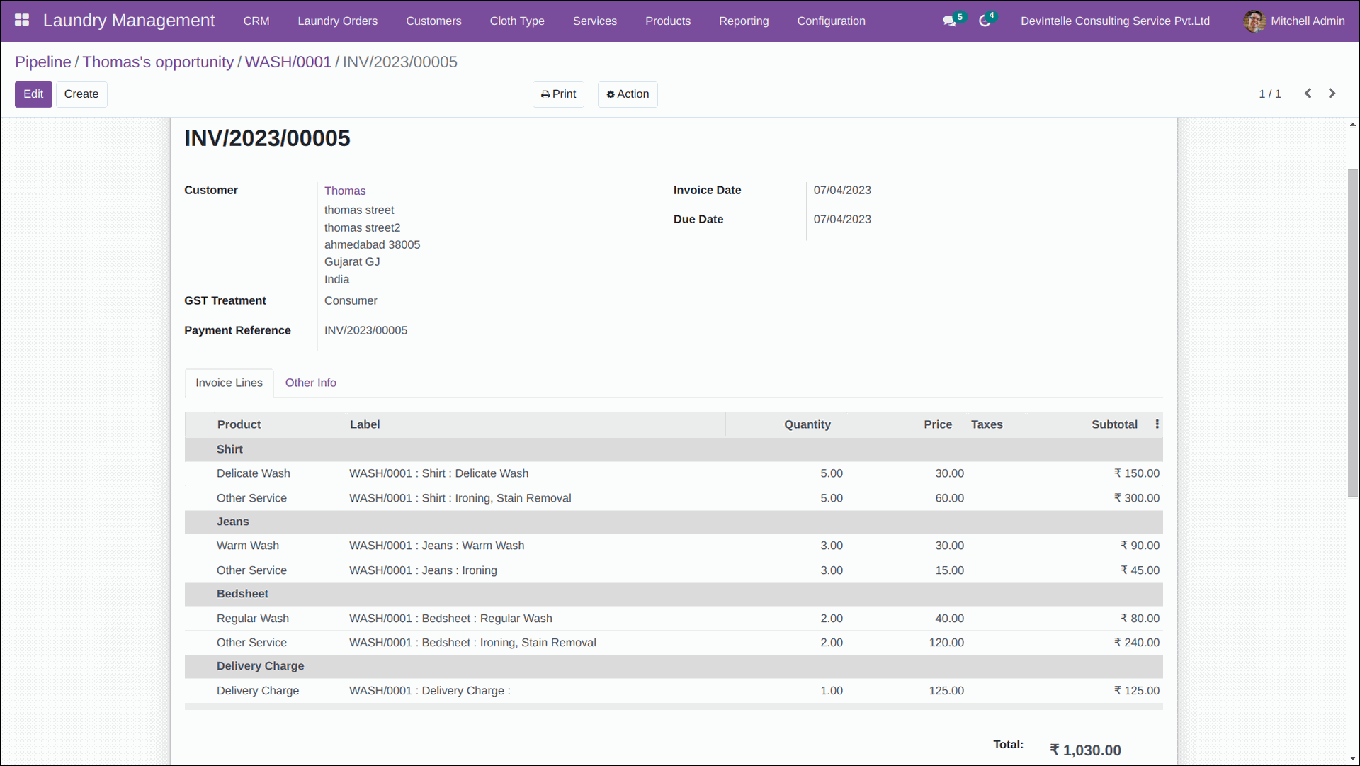 Laundry Management ERP System in Odoo | Devintellecs
