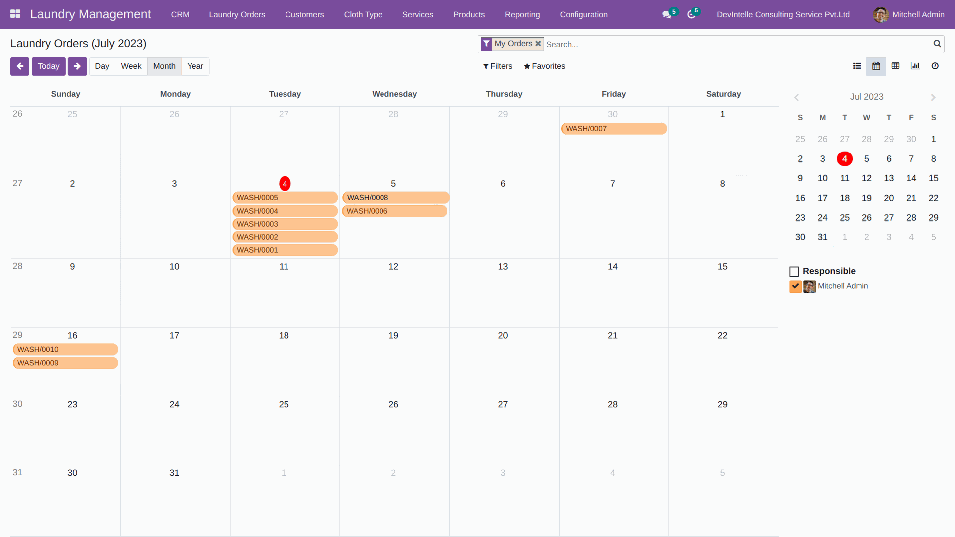 Laundry Management ERP System in Odoo | Devintellecs
